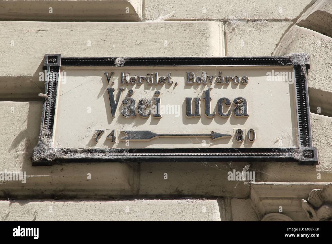 Budapest tourist street sign hi-res stock photography and images - Alamy