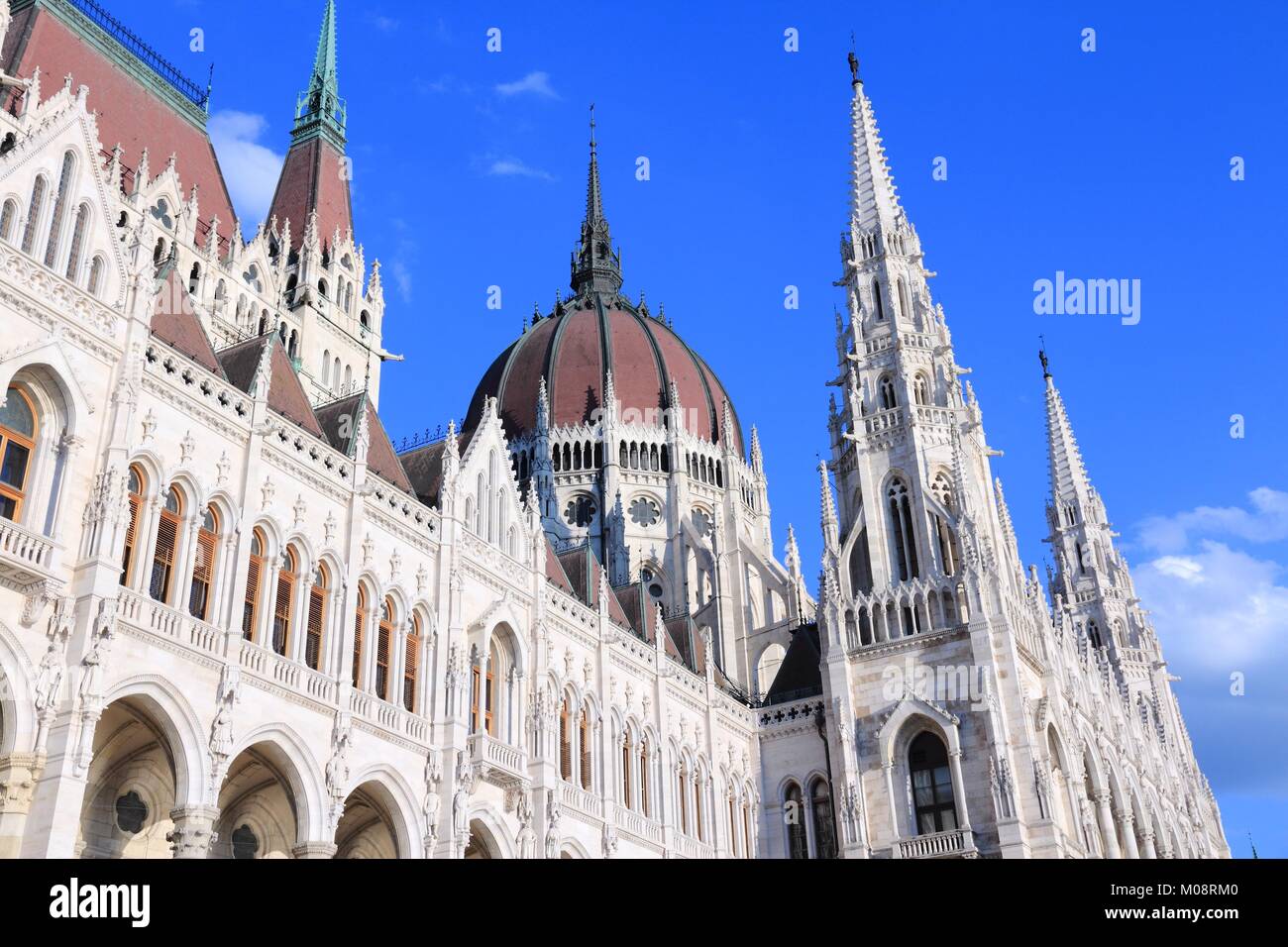 Budapest, Hungary - national Parliament building featuring Gothic ...