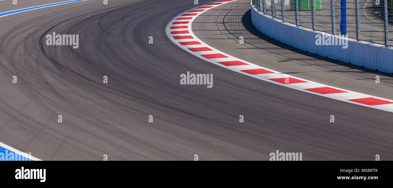 Motor racing track. Race track curve road Stock Photo - Alamy