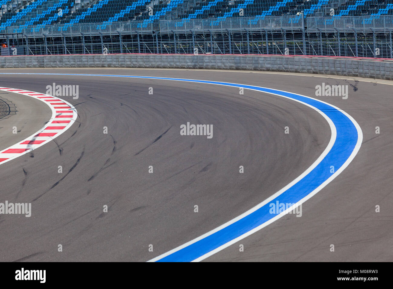 Motor racing track. Race track curve road Stock Photo - Alamy