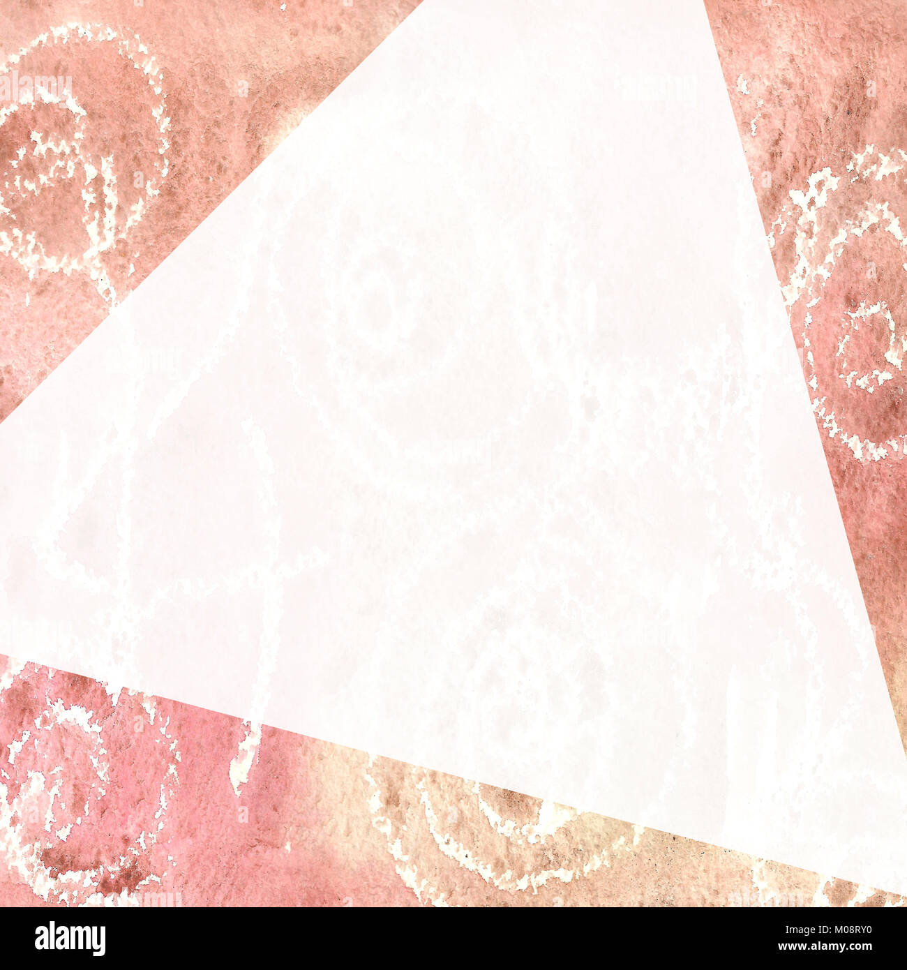 Square watercolor frame with a white triangle. Abstract illustration of ...