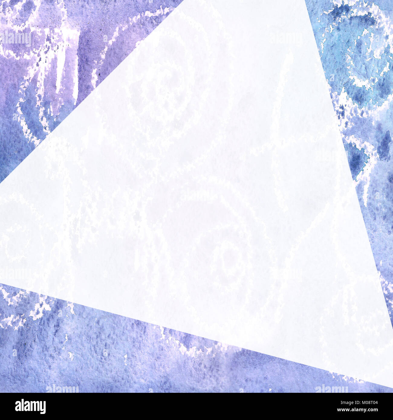 Square watercolor frame with a white triangle. Abstract illustration of ...