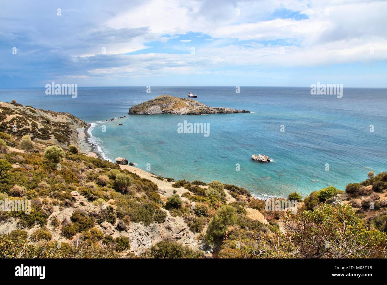 Crete, Greece - coast near Kali Limenes, Chrysostomos beach Stock Photo ...