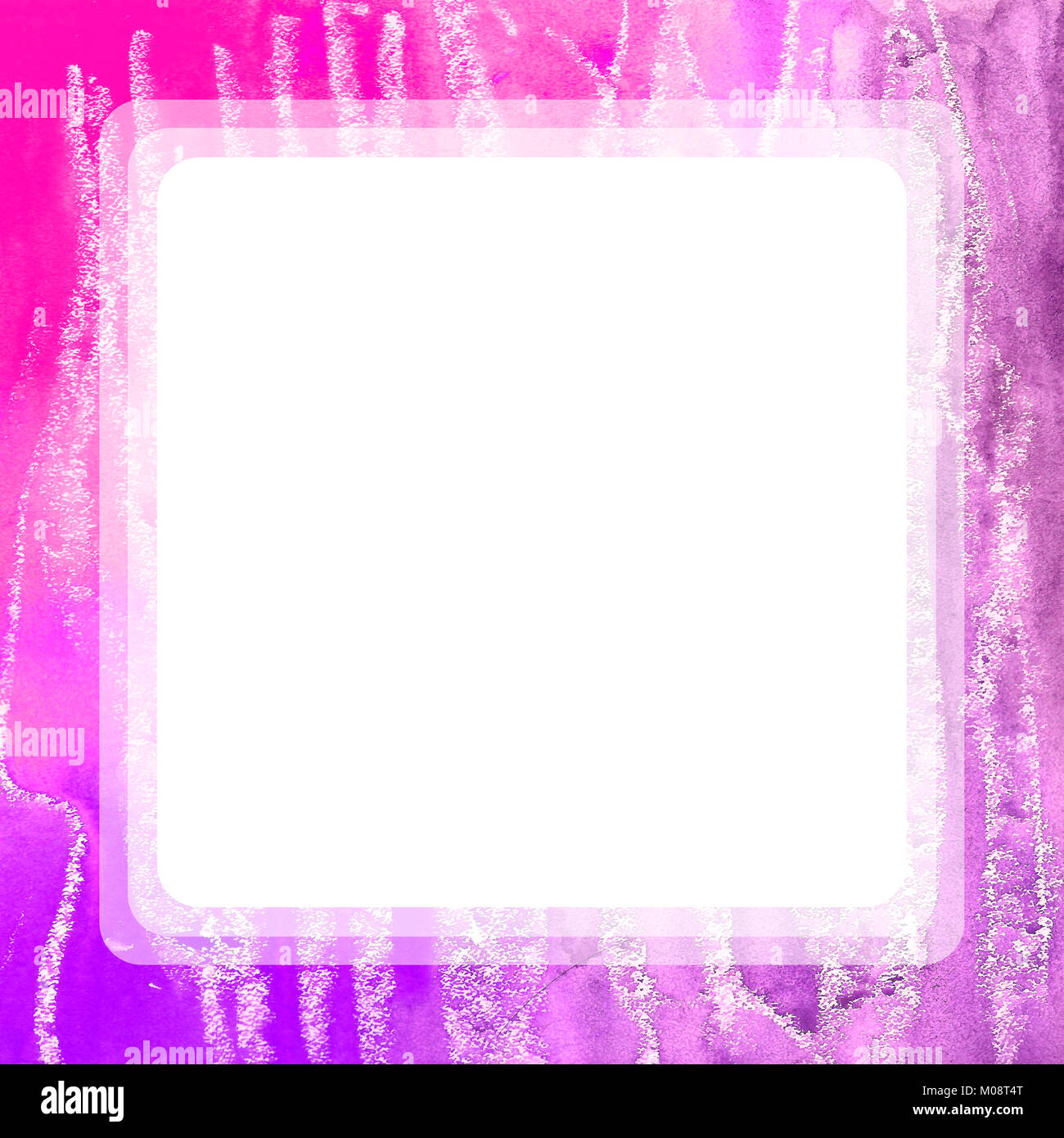 Square watercolor frame handmade. Abstract illustration of a frame ...