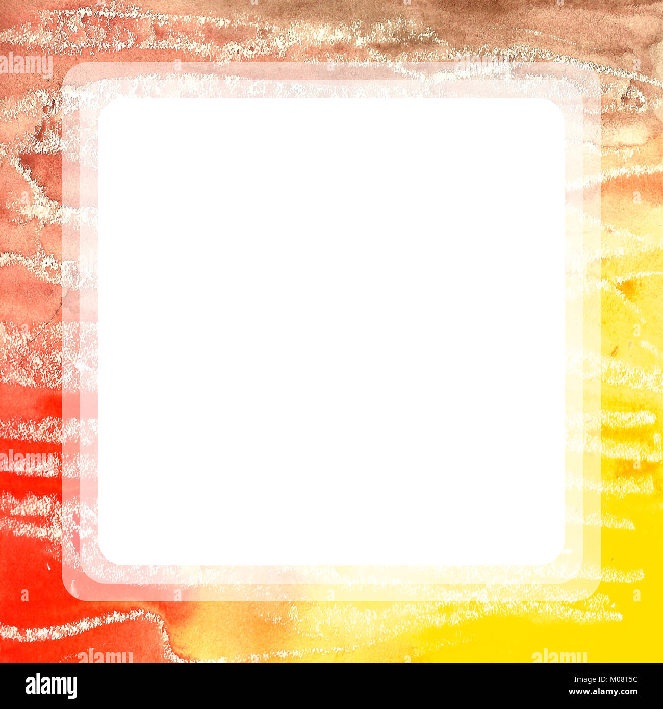 Square watercolor frame handmade. Abstract illustration of a frame ...