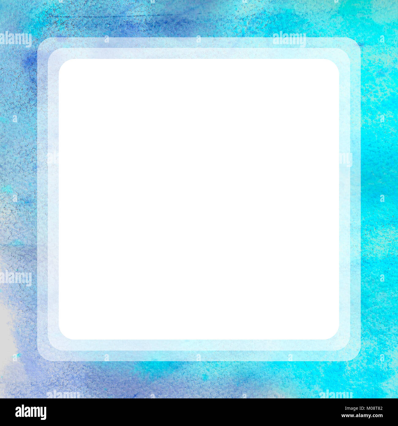 Square watercolor frame handmade. Abstract illustration of a frame ...