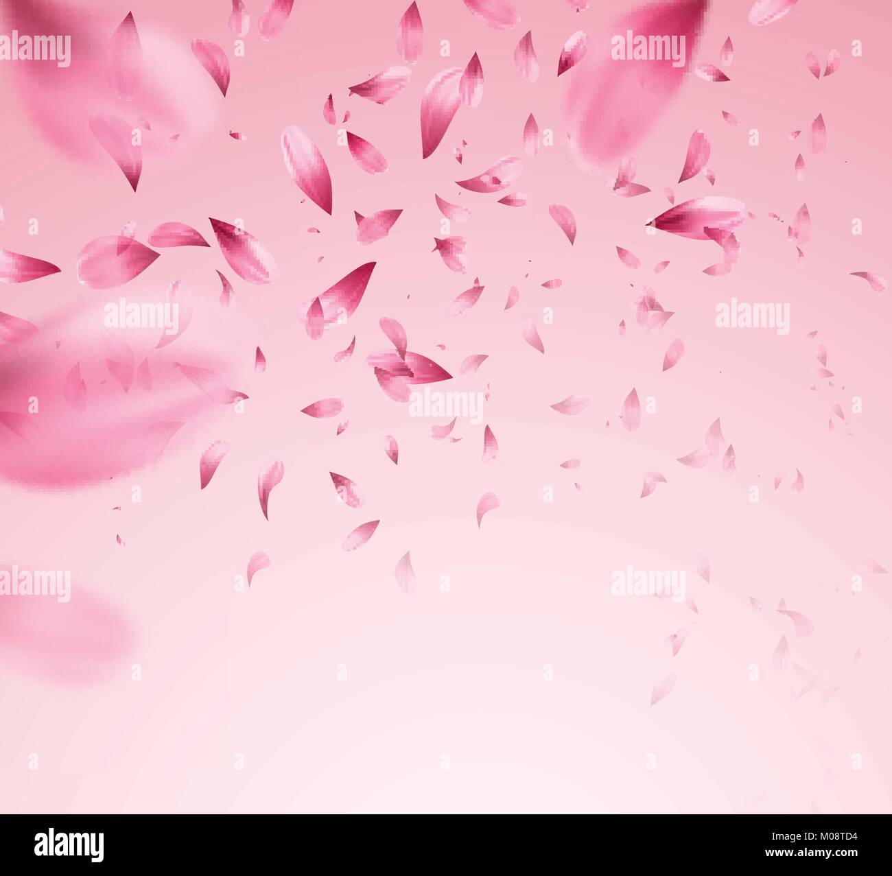 Pink sakura falling petals background. Vector illustration Stock Vector ...