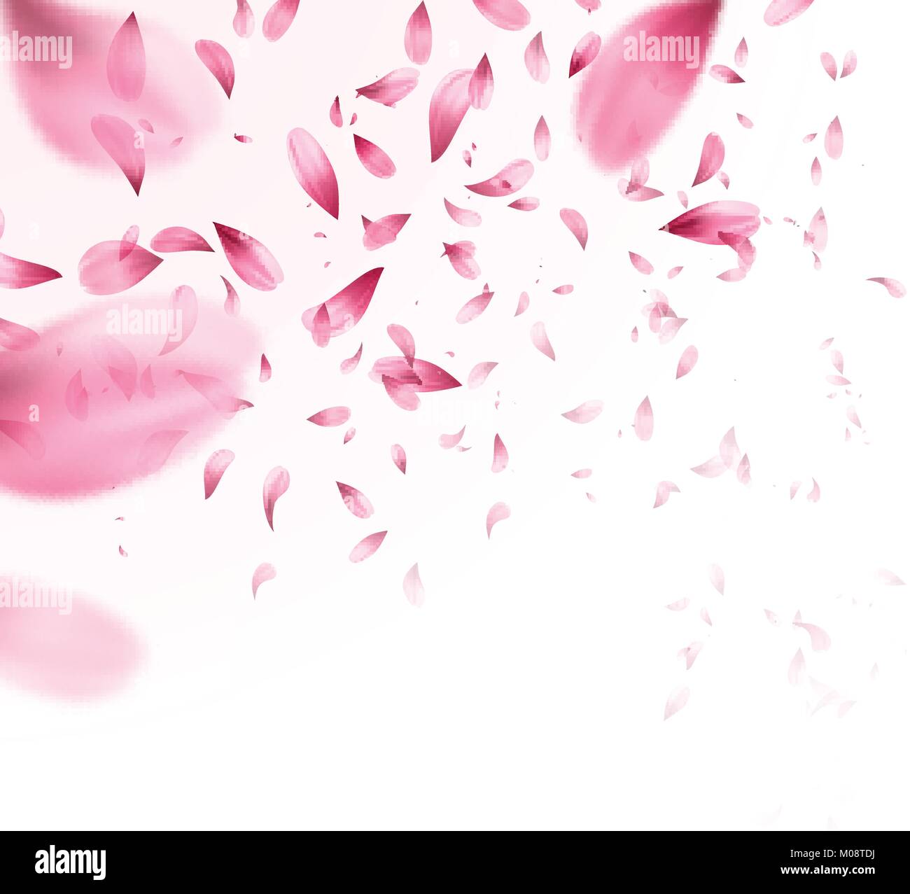 Pink sakura falling petals background. Vector illustration Stock Vector ...