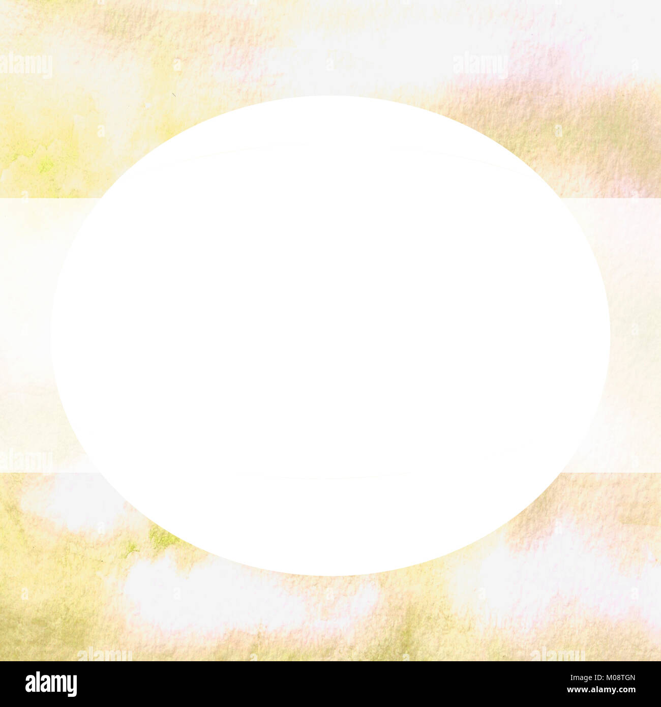 Square watercolor frame with a white oval. Abstract illustration ...
