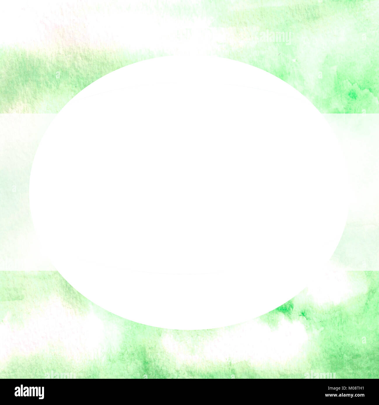 Square watercolor frame with a white oval. Abstract illustration ...