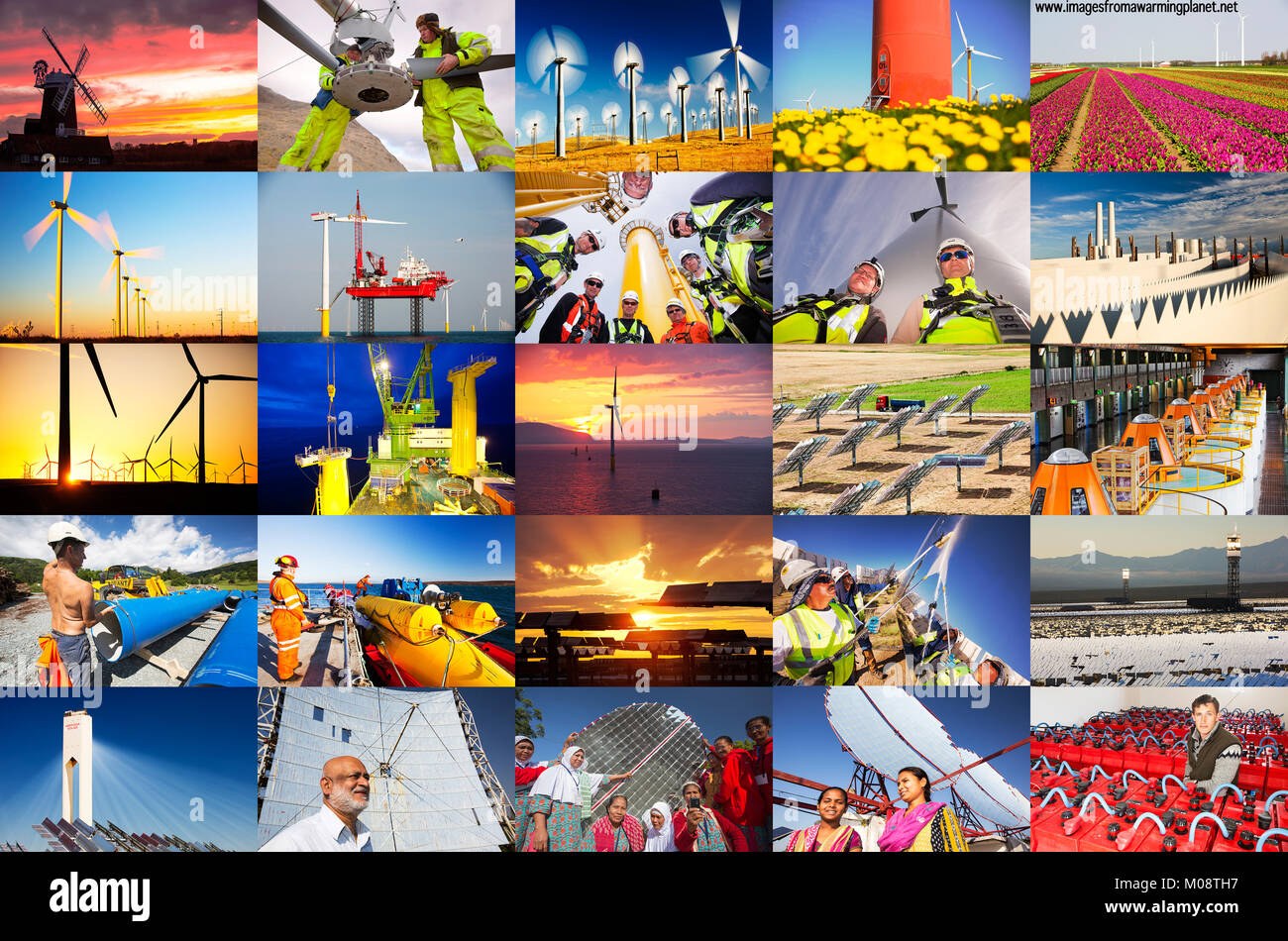 A photo montage of renewable energy Stock Photo - Alamy