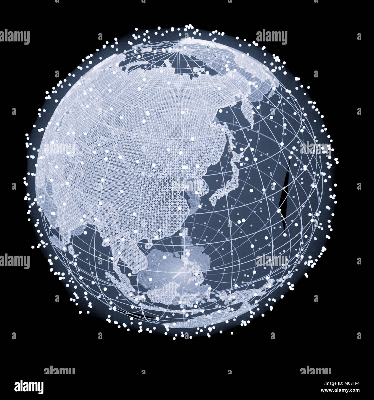 Abstract Telecommunication Earth Map Stock Photo - Alamy
