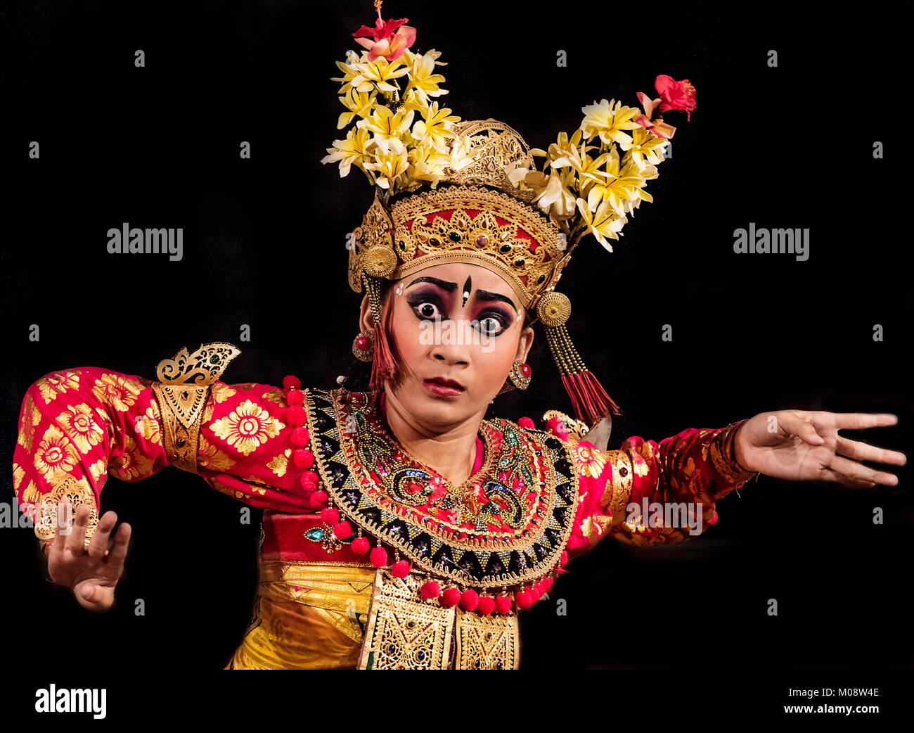 Bali, Indonesia - October 2015: Balinese dancers wearing traditional ...