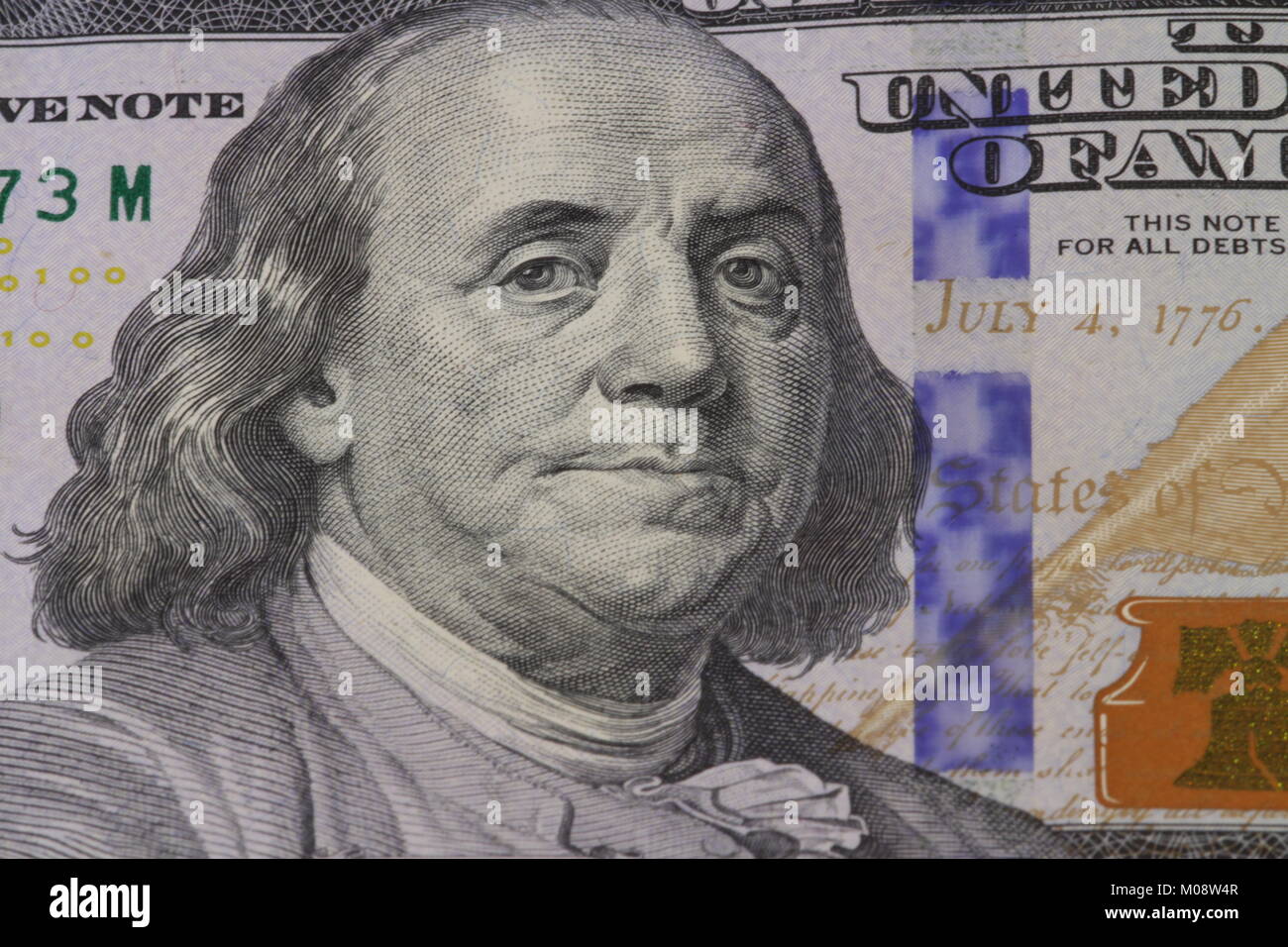 American dollar money Franklin portrait close-up Stock Photo - Alamy