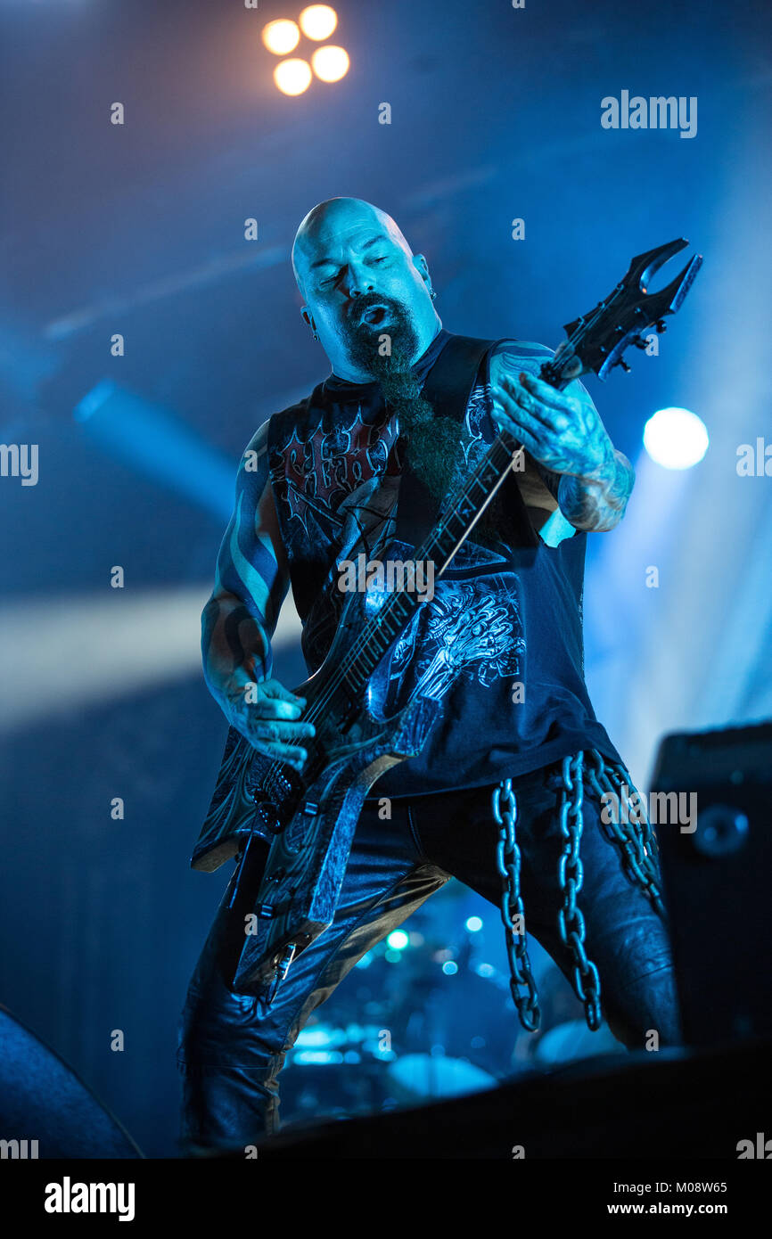 The American trash metal band Slayer performs a live concert at the ...