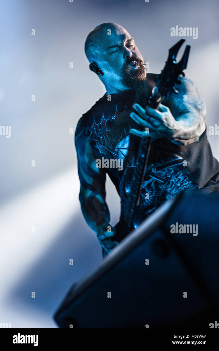 The American trash metal band Slayer performs a live concert at the ...