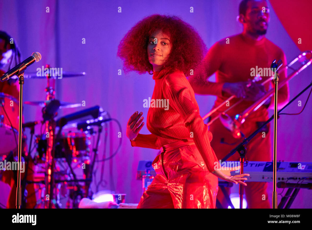 The American singer and songwriter Solange performs a live concert ...