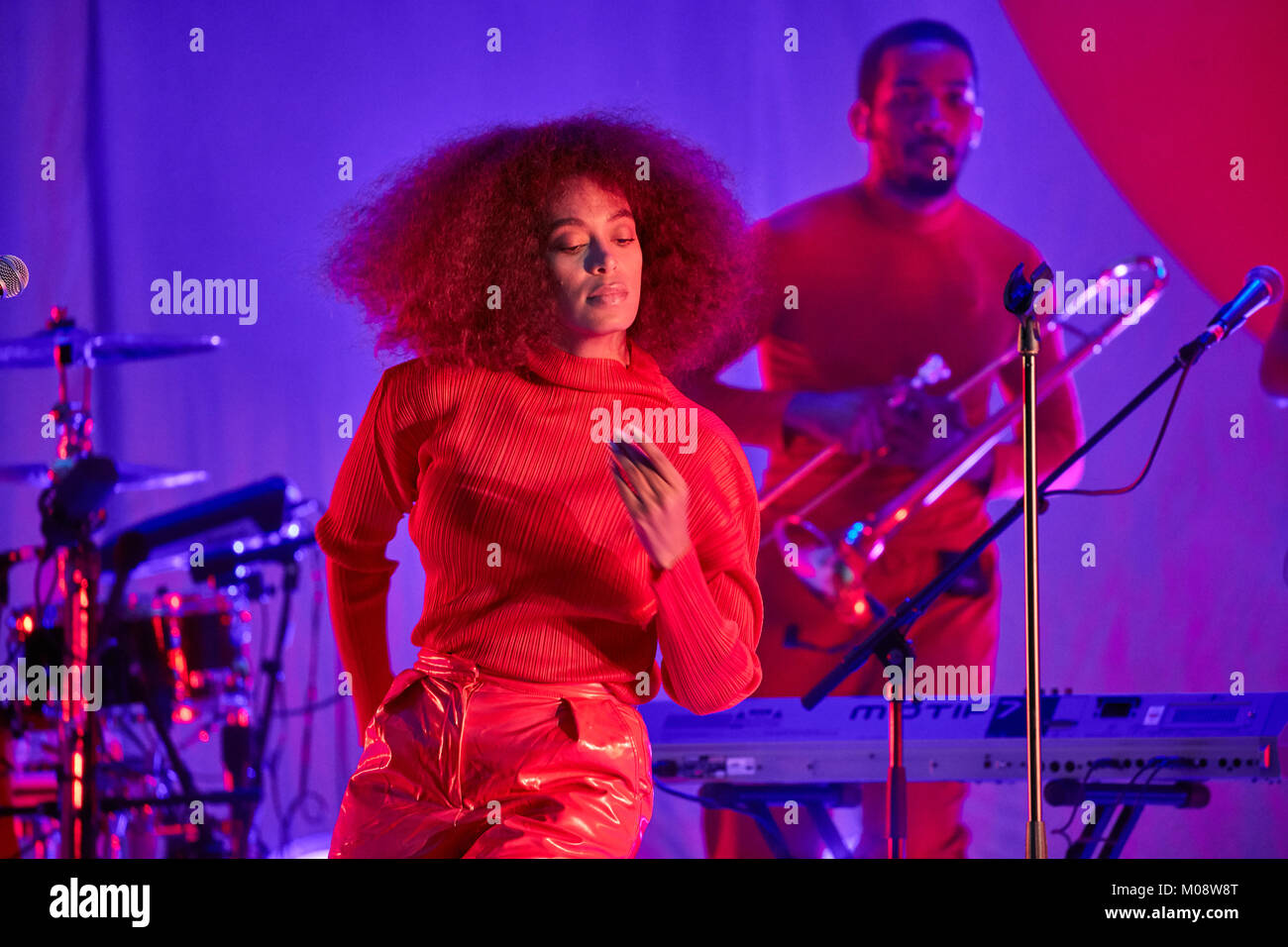 The American singer and songwriter Solange performs a live concert ...