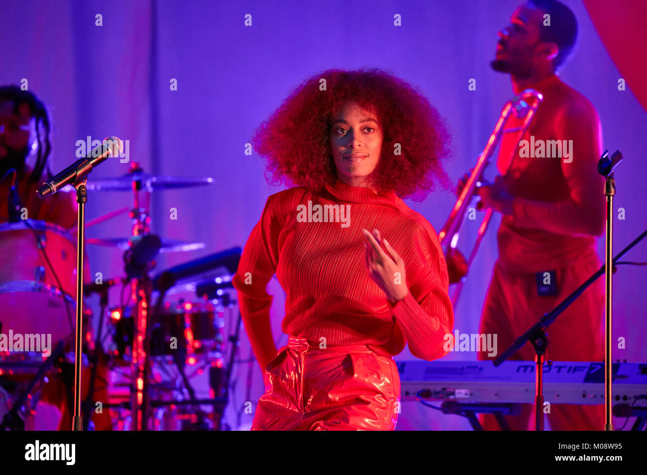 The American singer and songwriter Solange performs a live concert ...