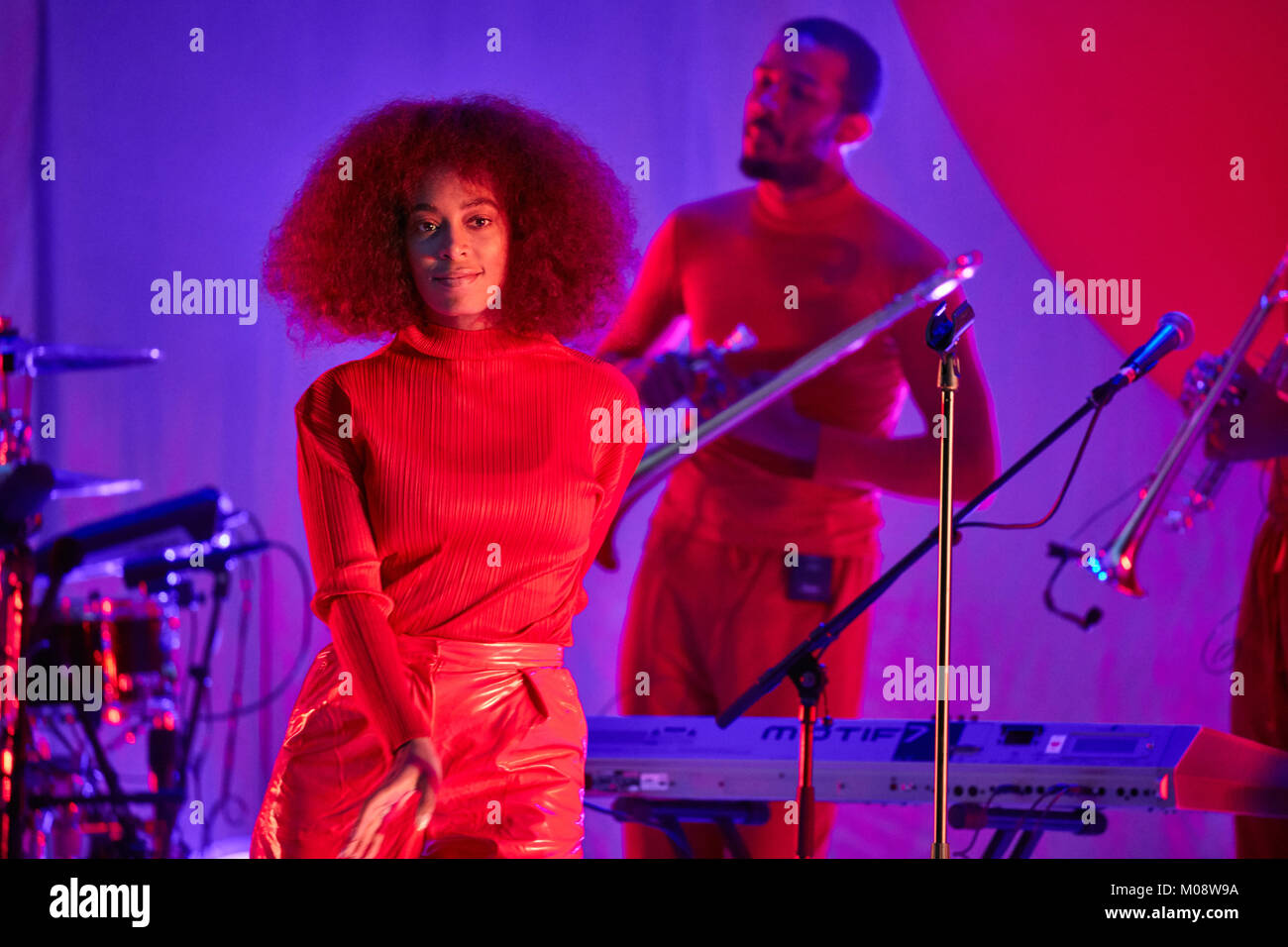 The American singer and songwriter Solange performs a live concert ...