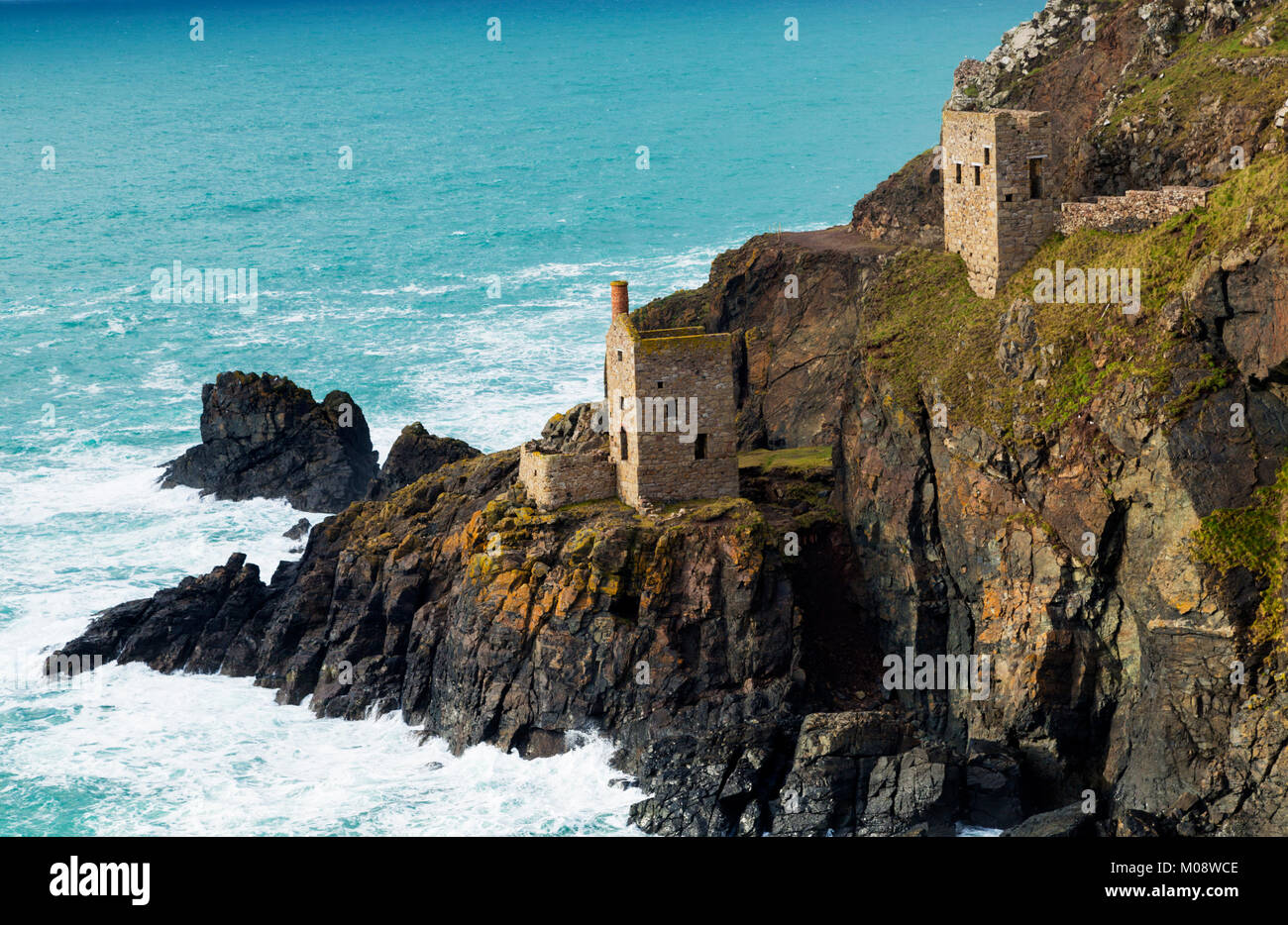 The Crown Engine Houses at Botallack in North Cornwall Stock Photo - Alamy