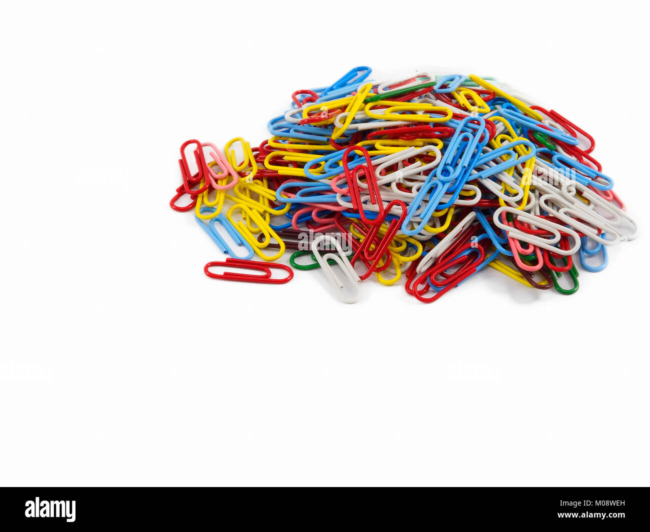 Group of multicolored, short paper clips Stock Photo - Alamy