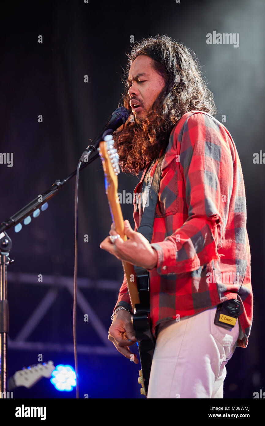 The Australian rock band The Temper Trap performs a live concert at the ...