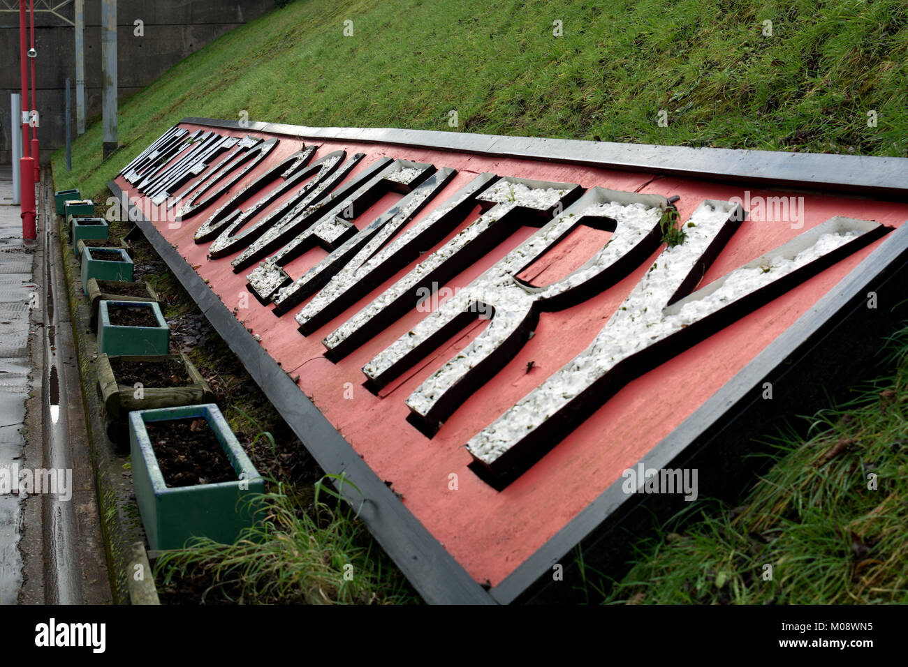 Welcome to Coventry sign at Coventry railway station, West Midlands ...