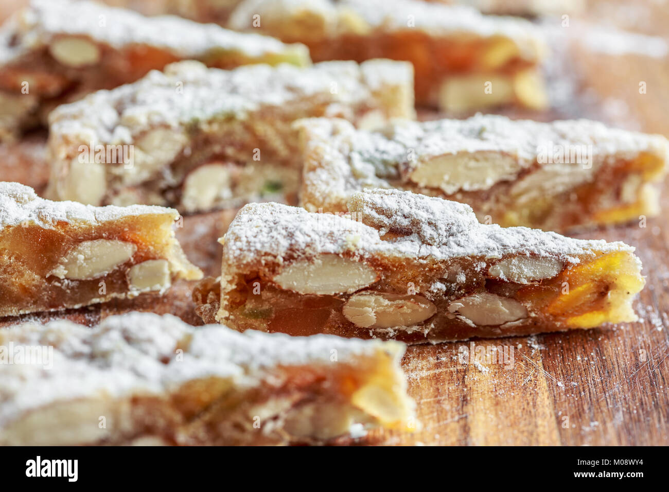 Panforte di Siena ( Christmas fruit cake from Tuscany, Italy Stock ...