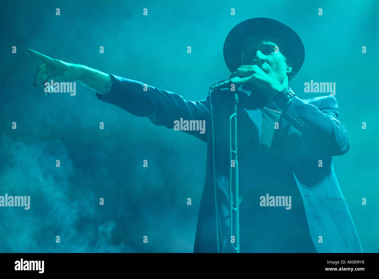 The Swedish singer, songwriter and rock musician Thåström performs a ...