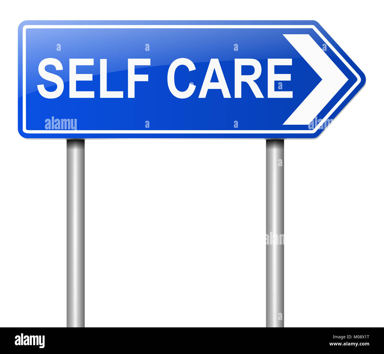 Illustration depicting a sign with a self care concept Stock Photo - Alamy