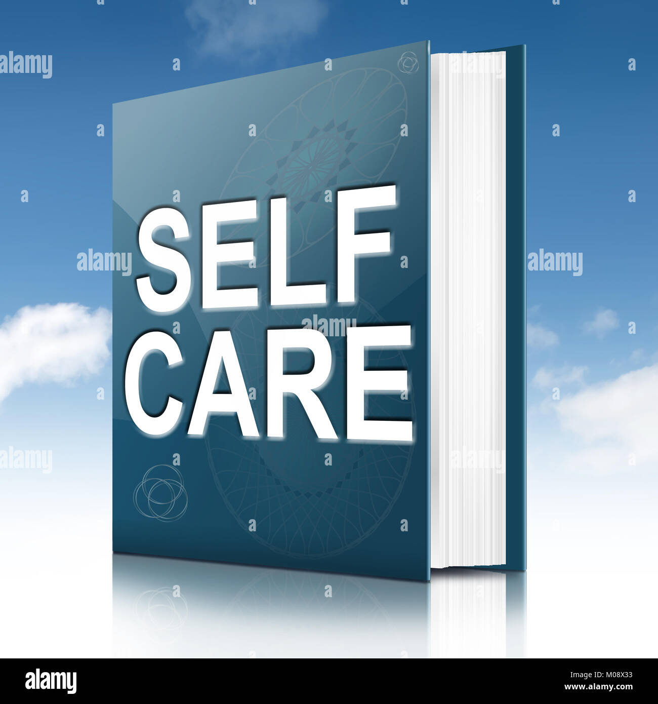 3d Illustration depicting a text book with a self help concept title ...