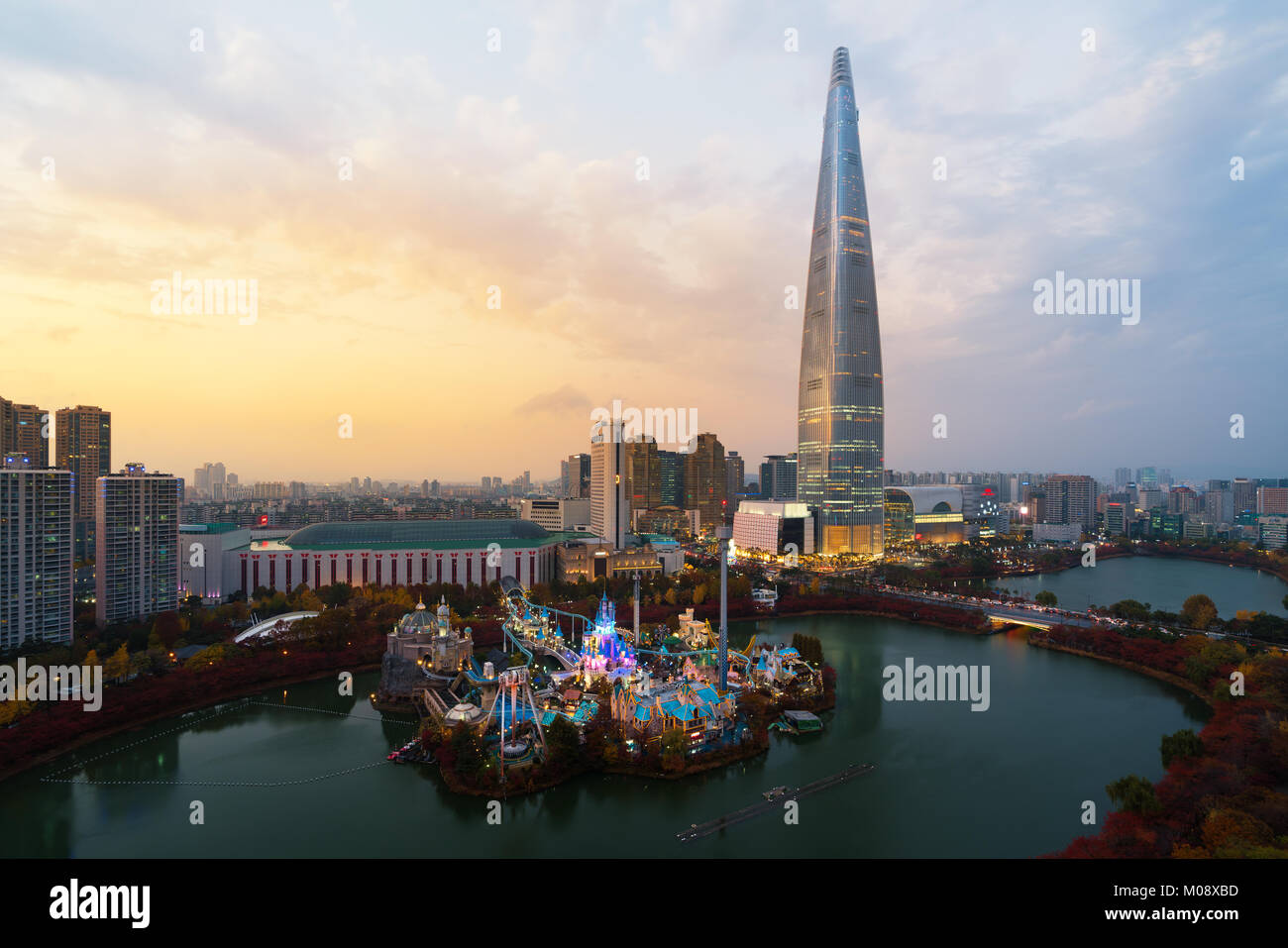 South Korea skyline of Seoul, The best view of South Korea with Lotte ...