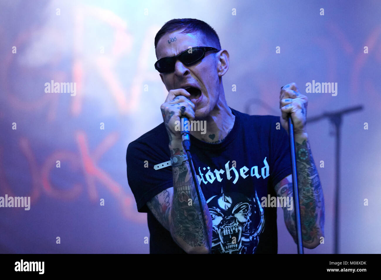 The Swedish punk and krautrock band Viagra Boys performs a live concert ...