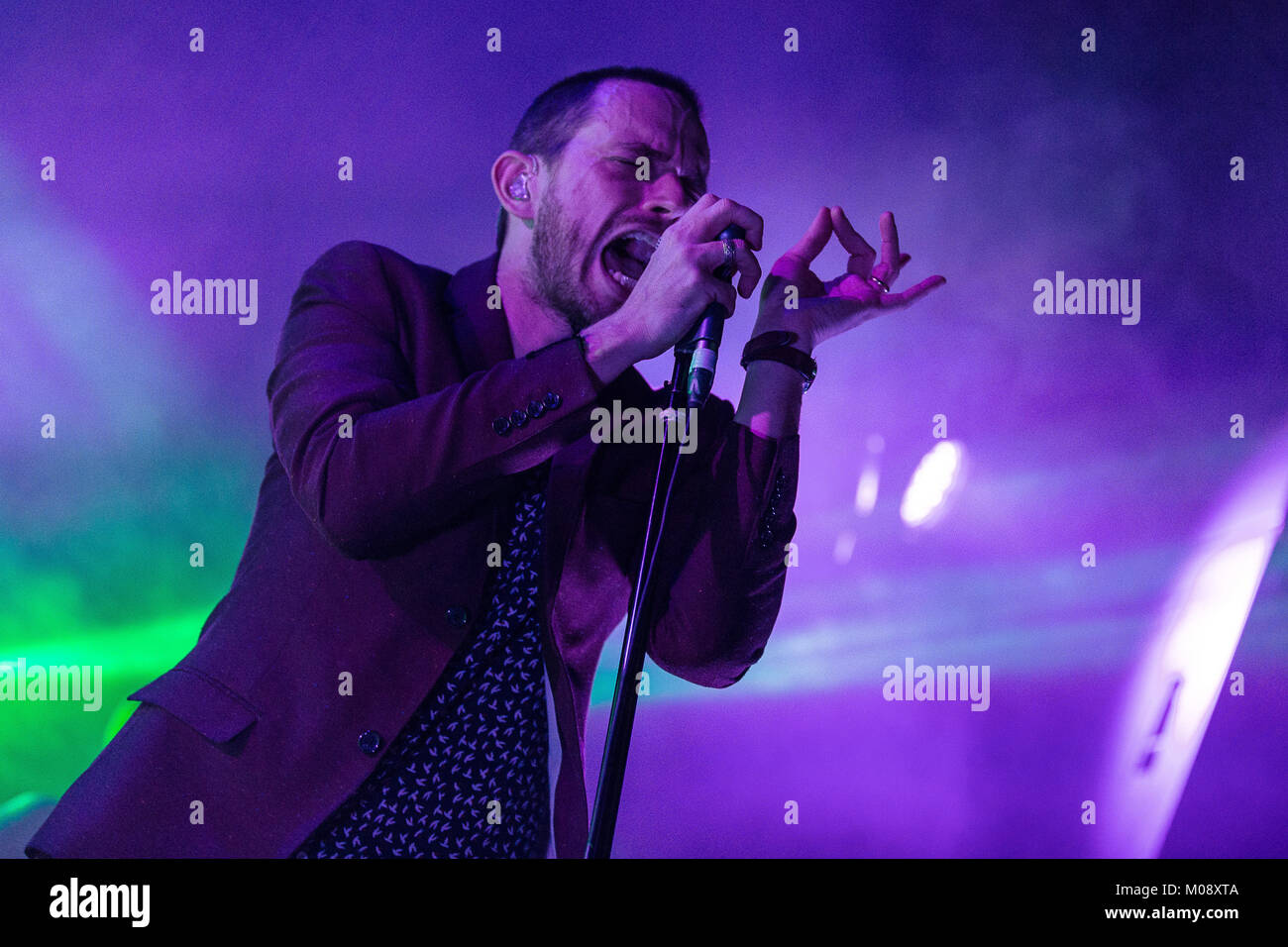 The American experimental pop band Yeasayer performs a live concert at ...