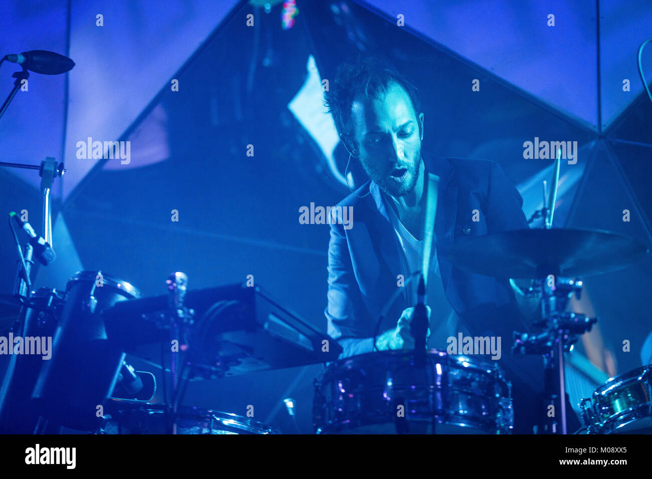 The American experimental pop band Yeasayer performs a live concert at ...