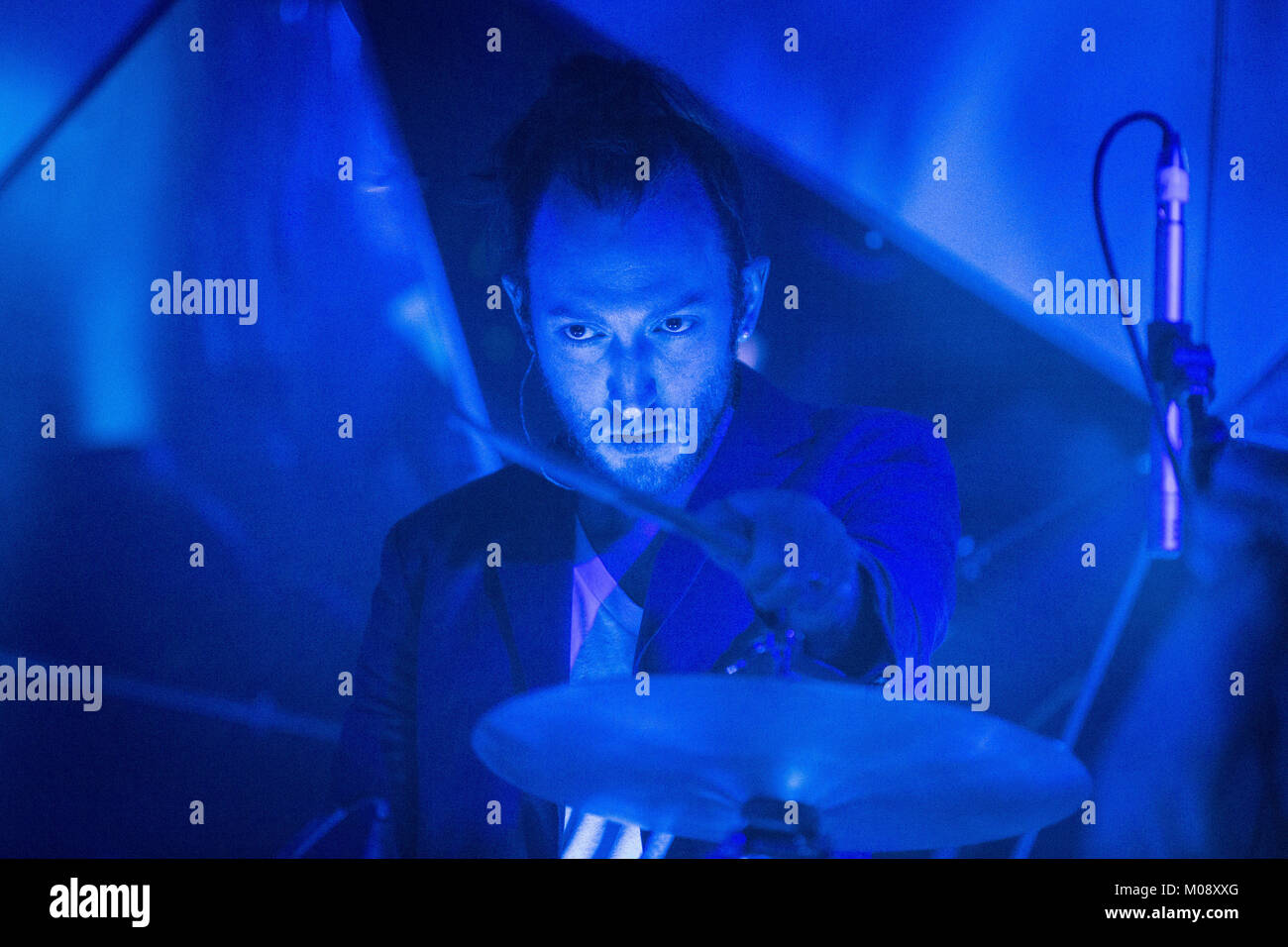 The American experimental pop band Yeasayer performs a live concert at ...