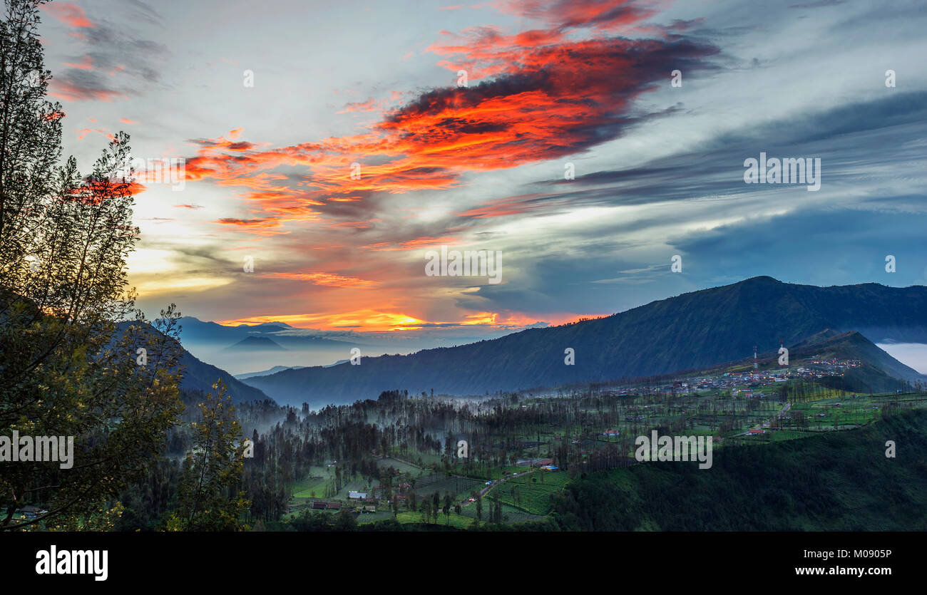 Dramatic sunrise view of Mount bromo, Indonesia Stock Photo - Alamy