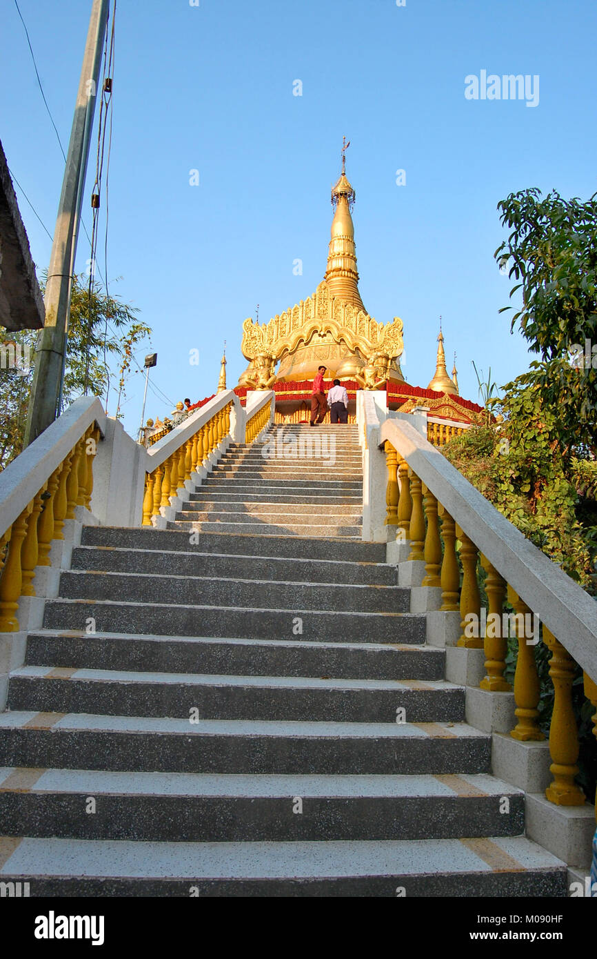 A famous golden Buddhist monastery close to Banderban in the Chittagong ...