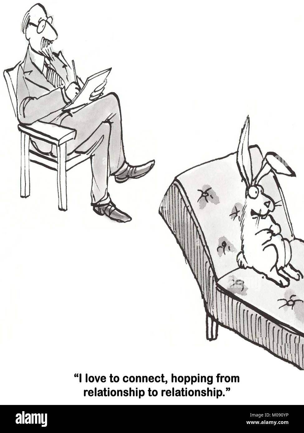 The rabbit tells his therapist he loves to connect Stock Photo - Alamy