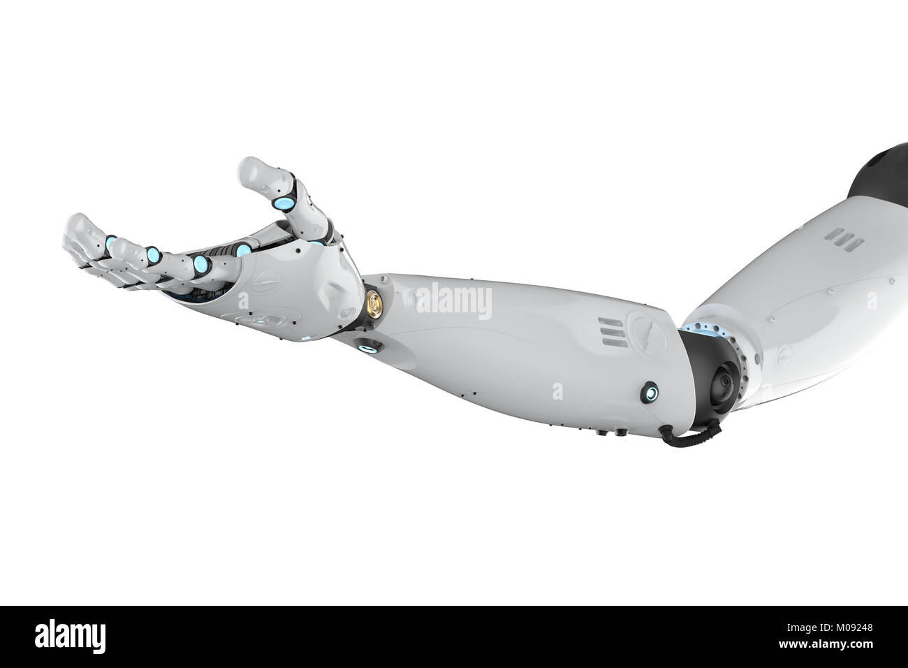 3d rendering metal cyborg arm isolated on white Stock Photo - Alamy