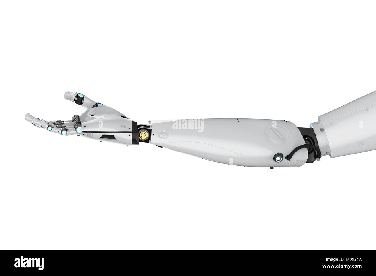 3d rendering metal cyborg arm isolated on white Stock Photo - Alamy