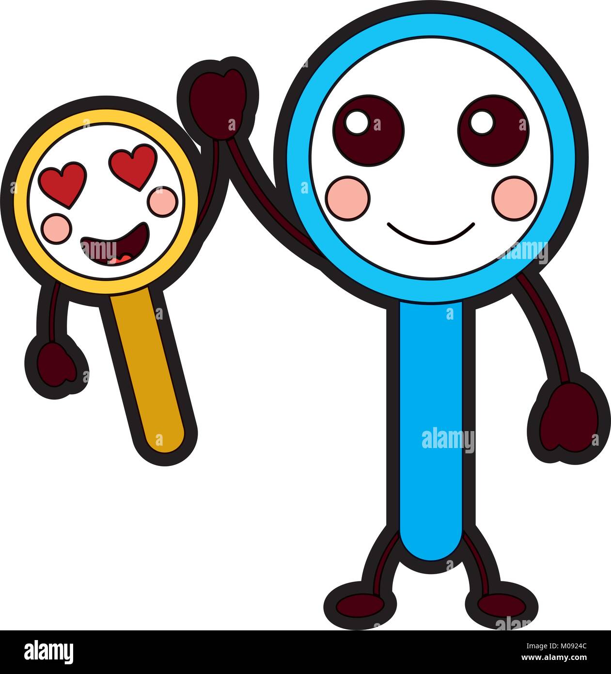 kawaii cute funny magnifying glass Stock Vector Image & Art - Alamy
