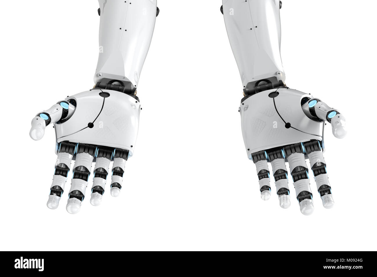 3d rendering metal cyborg arm isolated on white Stock Photo - Alamy