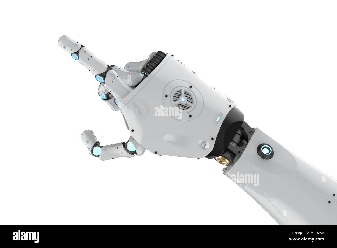 3d rendering metal cyborg arm isolated on white Stock Photo - Alamy