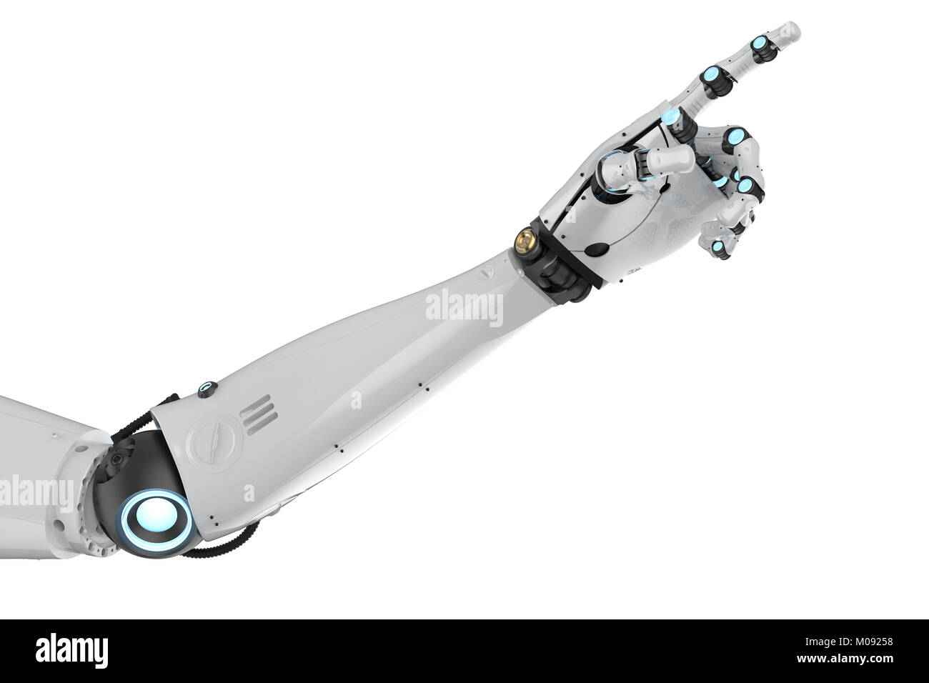 3d rendering metal cyborg arm isolated on white Stock Photo - Alamy