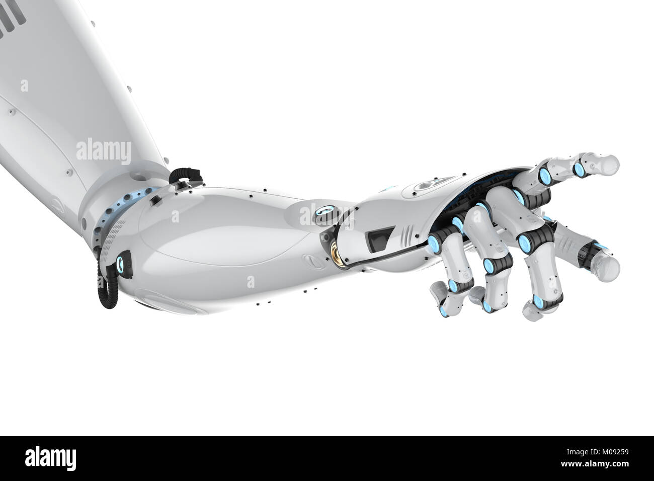 3d rendering metal cyborg arm isolated on white Stock Photo - Alamy