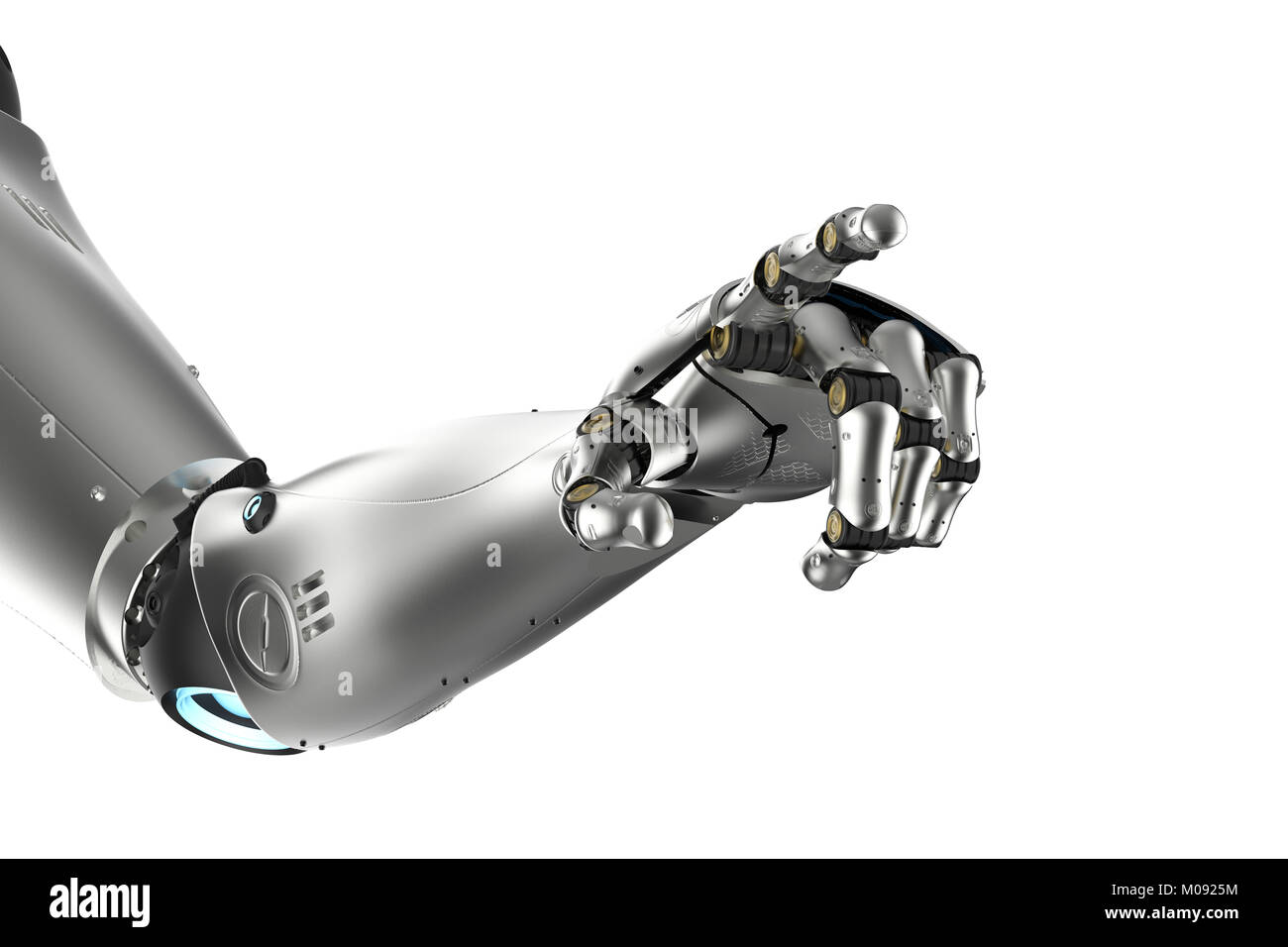 3d rendering metal cyborg arm isolated on white Stock Photo - Alamy