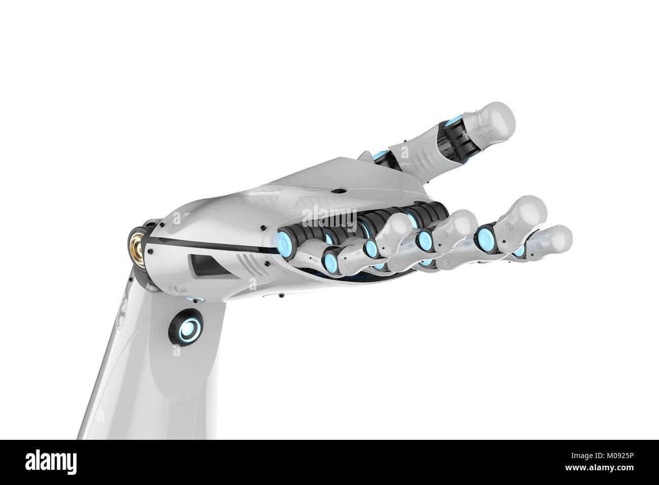 3d rendering metal cyborg arm isolated on white Stock Photo - Alamy