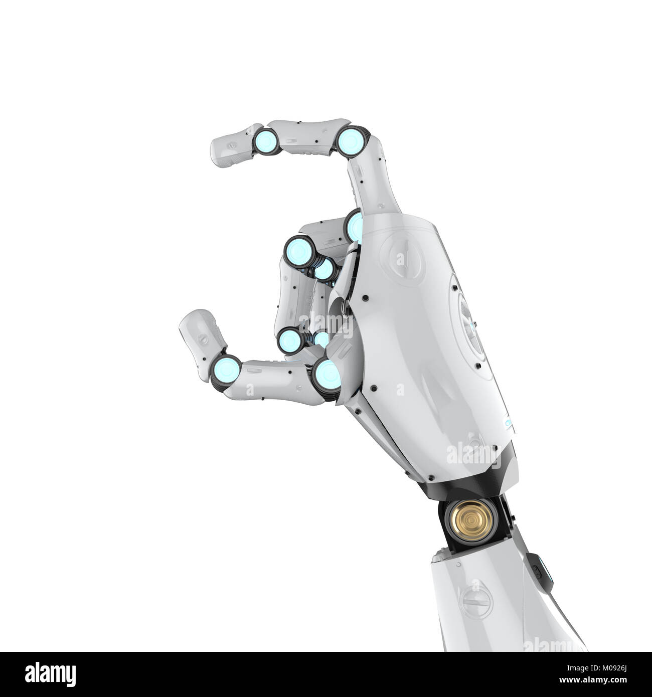 3d rendering metal cyborg arm isolated on white Stock Photo - Alamy